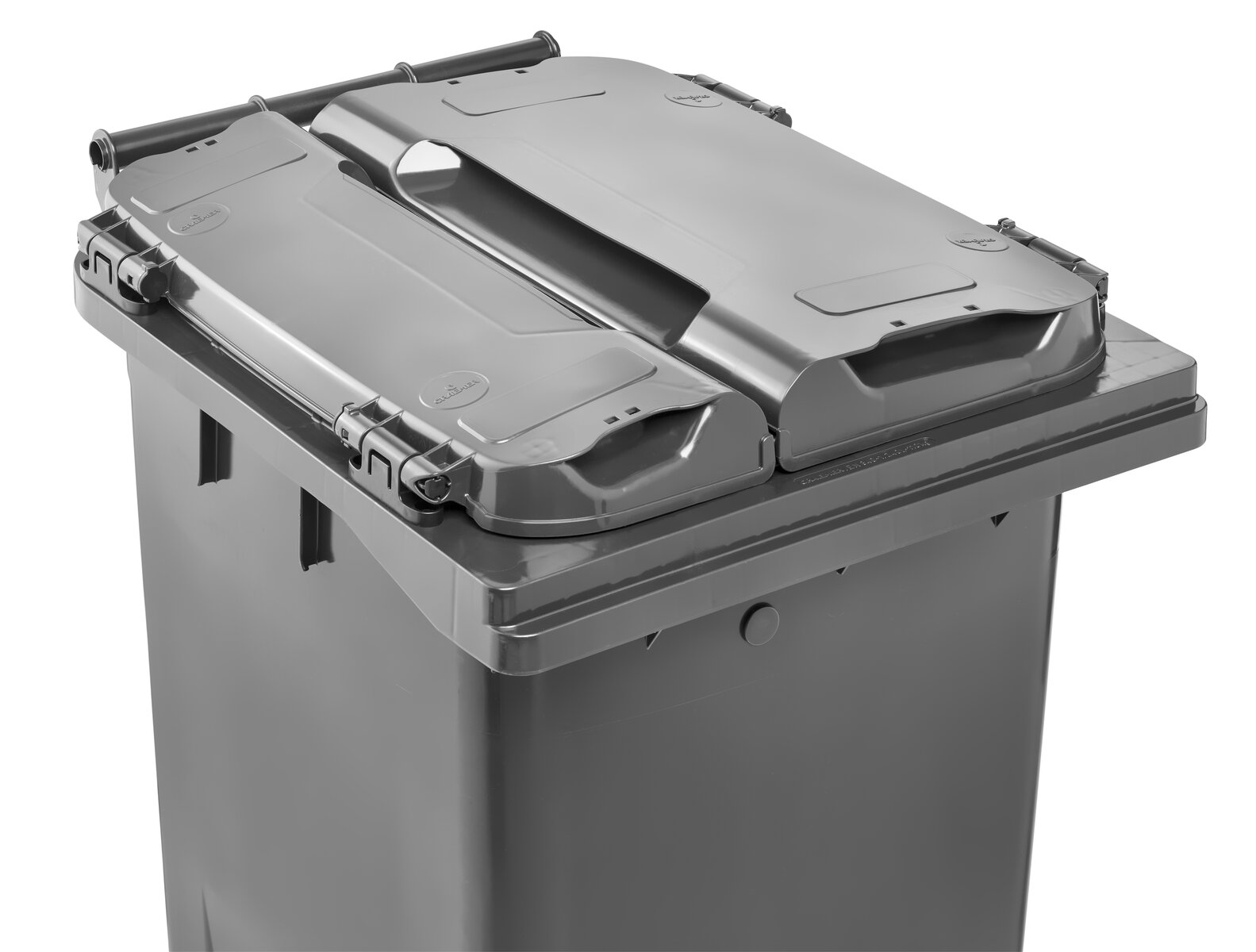 Twin-compartment wheeled bin system